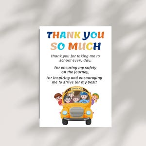 Bus Driver Appreciation Card, Bus Driver Card, Bus Driver Thank You ...