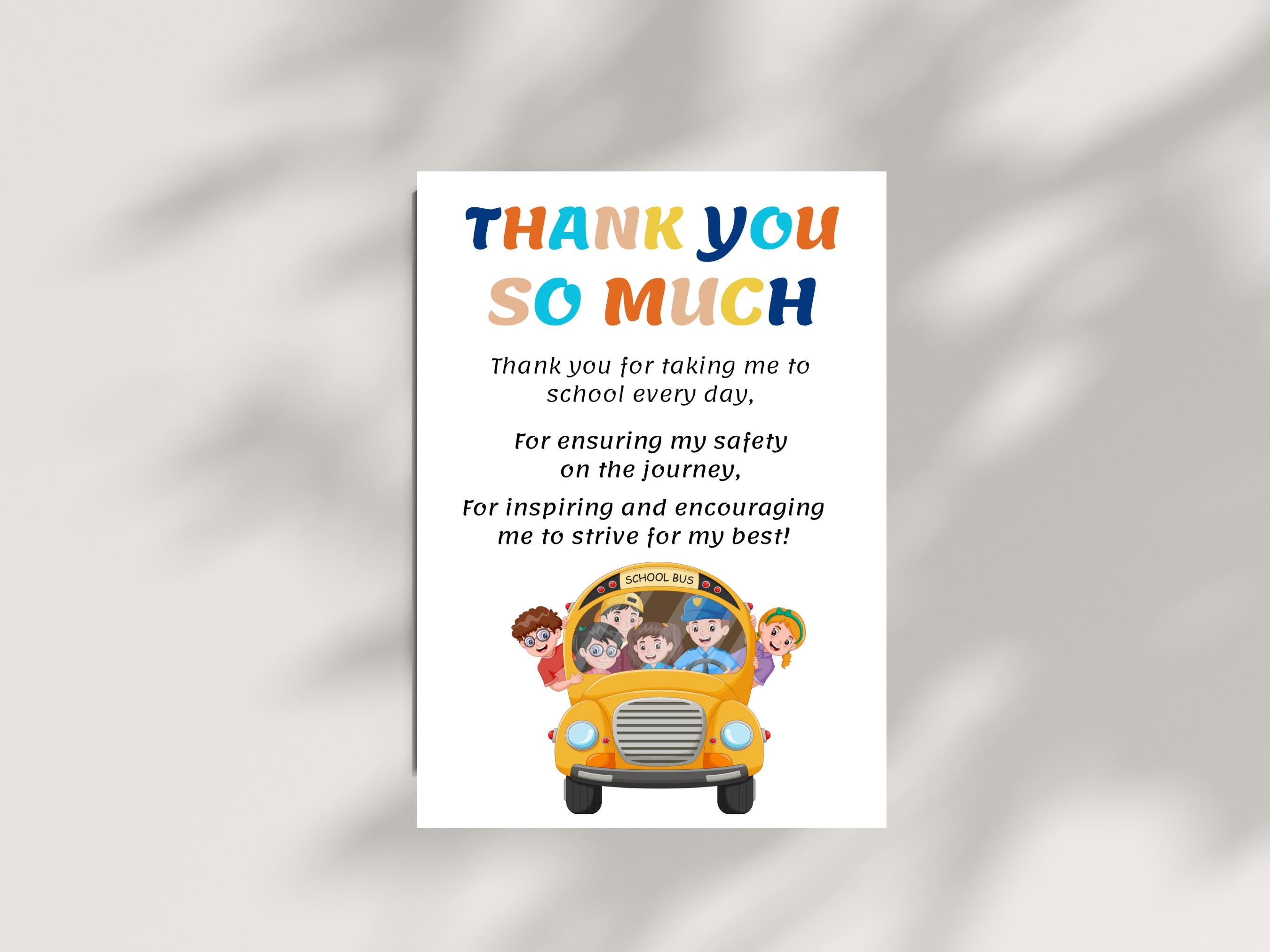 Bus Driver Appreciation Card, Bus Driver Card, Bus Driver Thank You ...