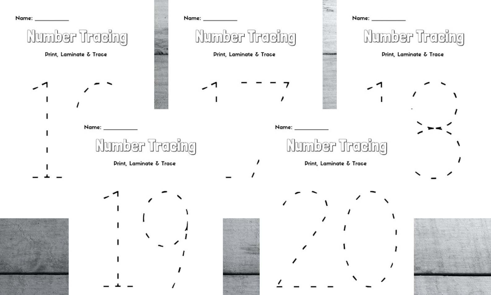 Number Tracing 1-20, Preschool Worksheets, Kindergarten Tracing Numbers ...