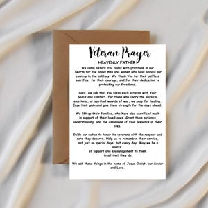 Printable Veteran Prayer Card, A Soldier Prayer Card, Soldier Prayer ...