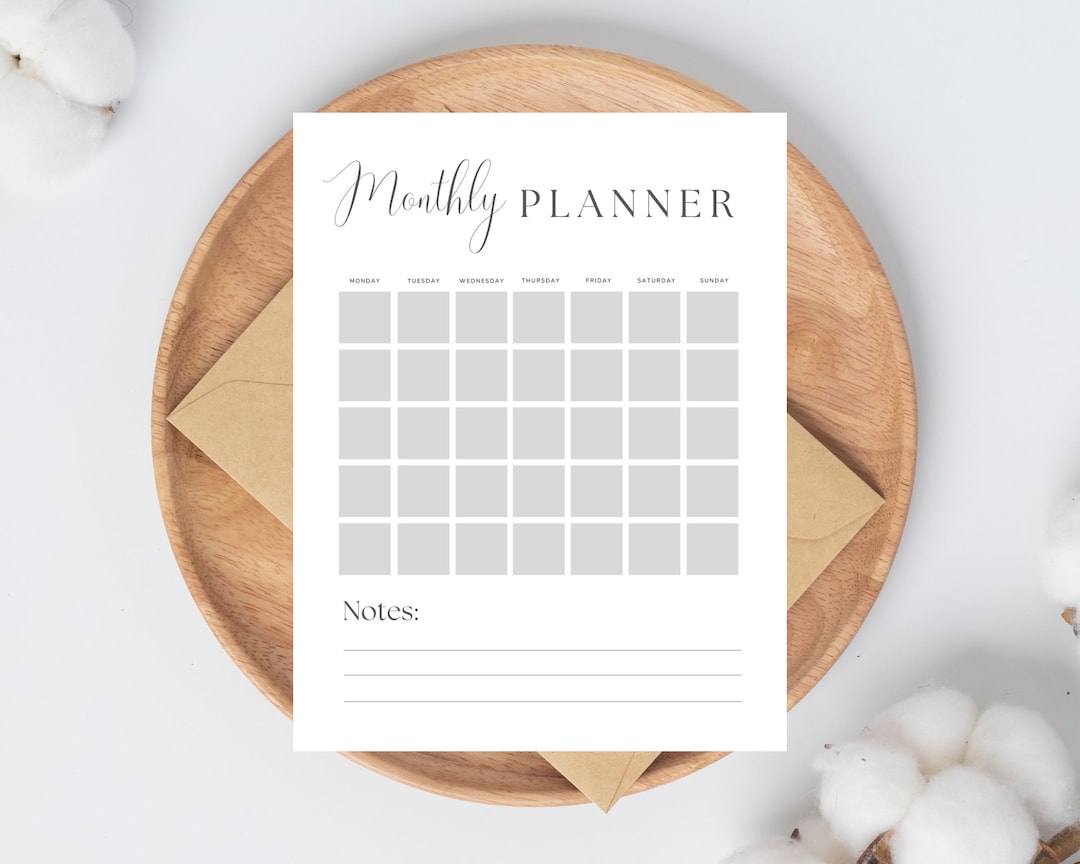 Monthly to Do List Printable Planner, Productivity Monthly Planner ...