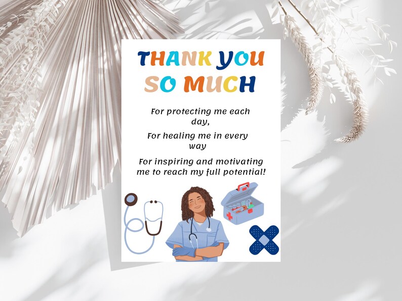 Thank You School Nurse Printable Card, Appreciation Card for School ...