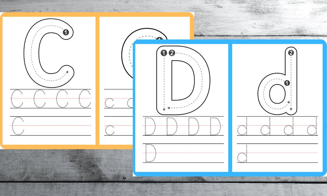 Alphabet Tracing Worksheets 26 Pages Digital Downloads Kids - Etsy