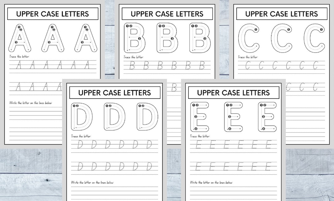 26 Printable Uppercase Alphabet Tracing Worksheets,preschool ...