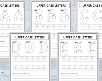 Alphabet Tracing, Worksheets, 26 Printable Uppercase, Preschool ...