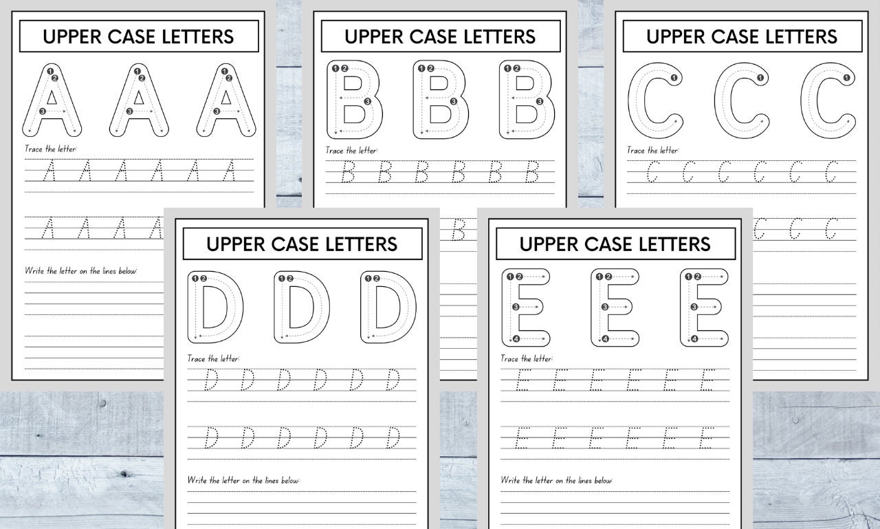 26 Printable Uppercase Alphabet Tracing Worksheets,preschool ...