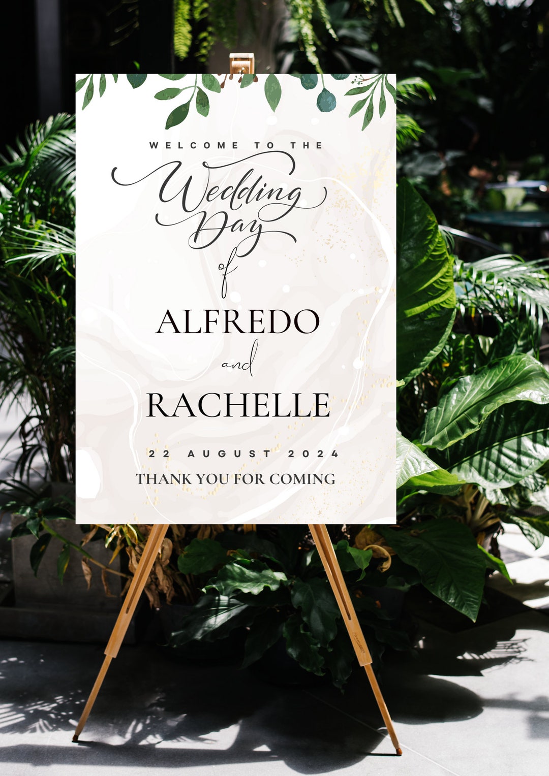 Eucalyptus Wedding Welcome Sign, Wedding Welcome Sign Template ...