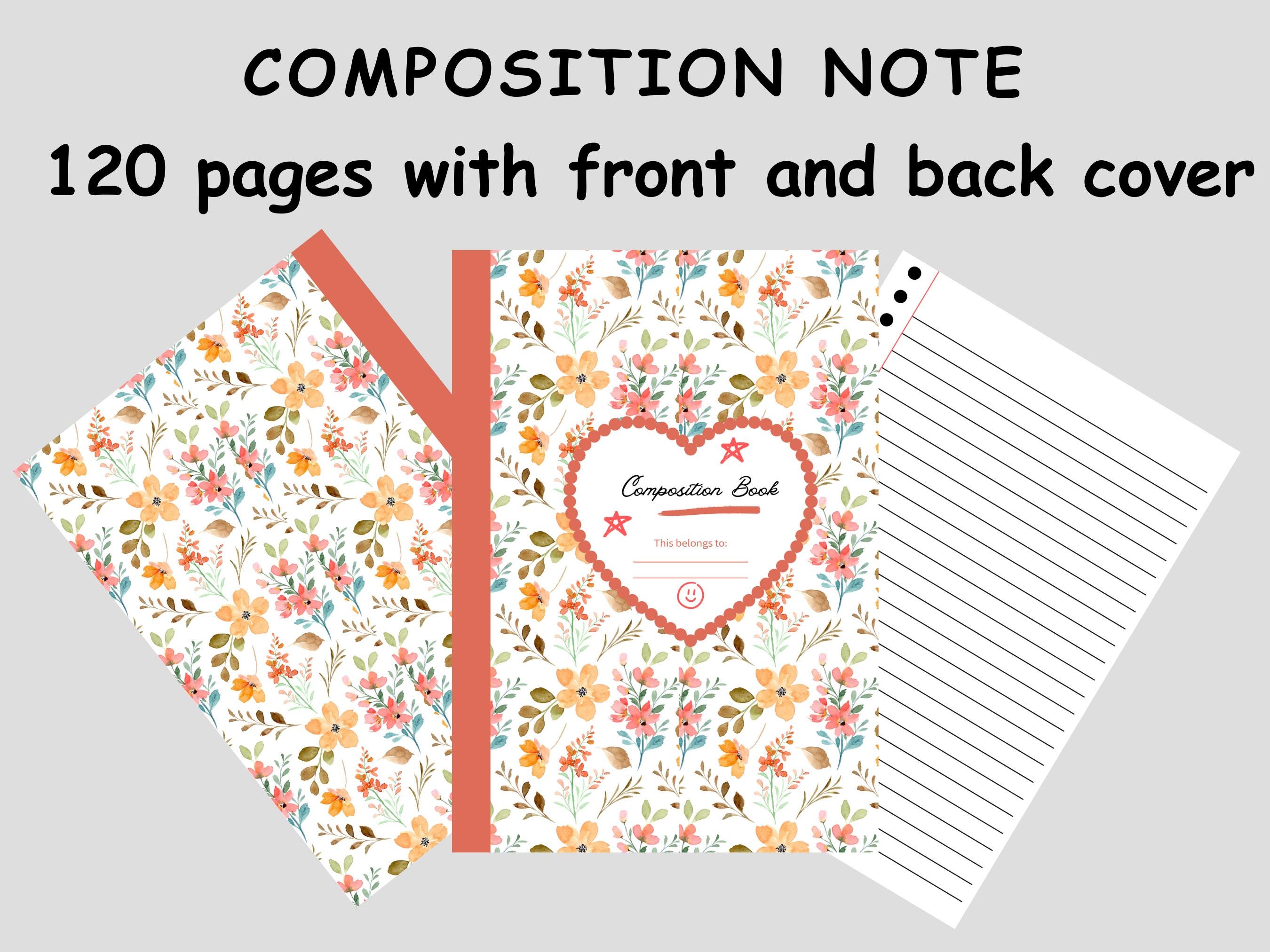 Digital Composition Notebook, 120 Composition Book With Front and Back ...