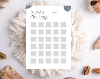 30 Day Challenge, Goal Setting, Progress Tracker, 30 Day Challenge ...
