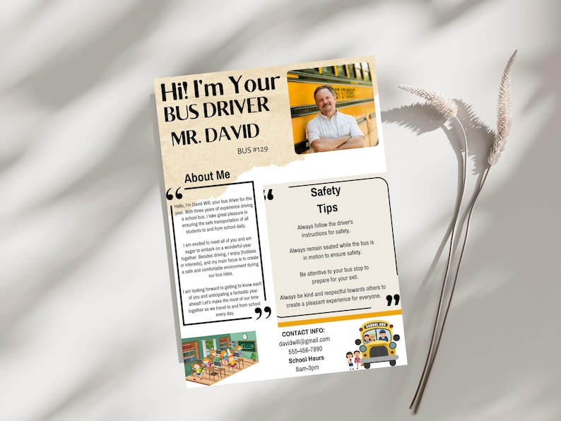 Meet the Bus Driver Editable Template, Back to School Letter to ...
