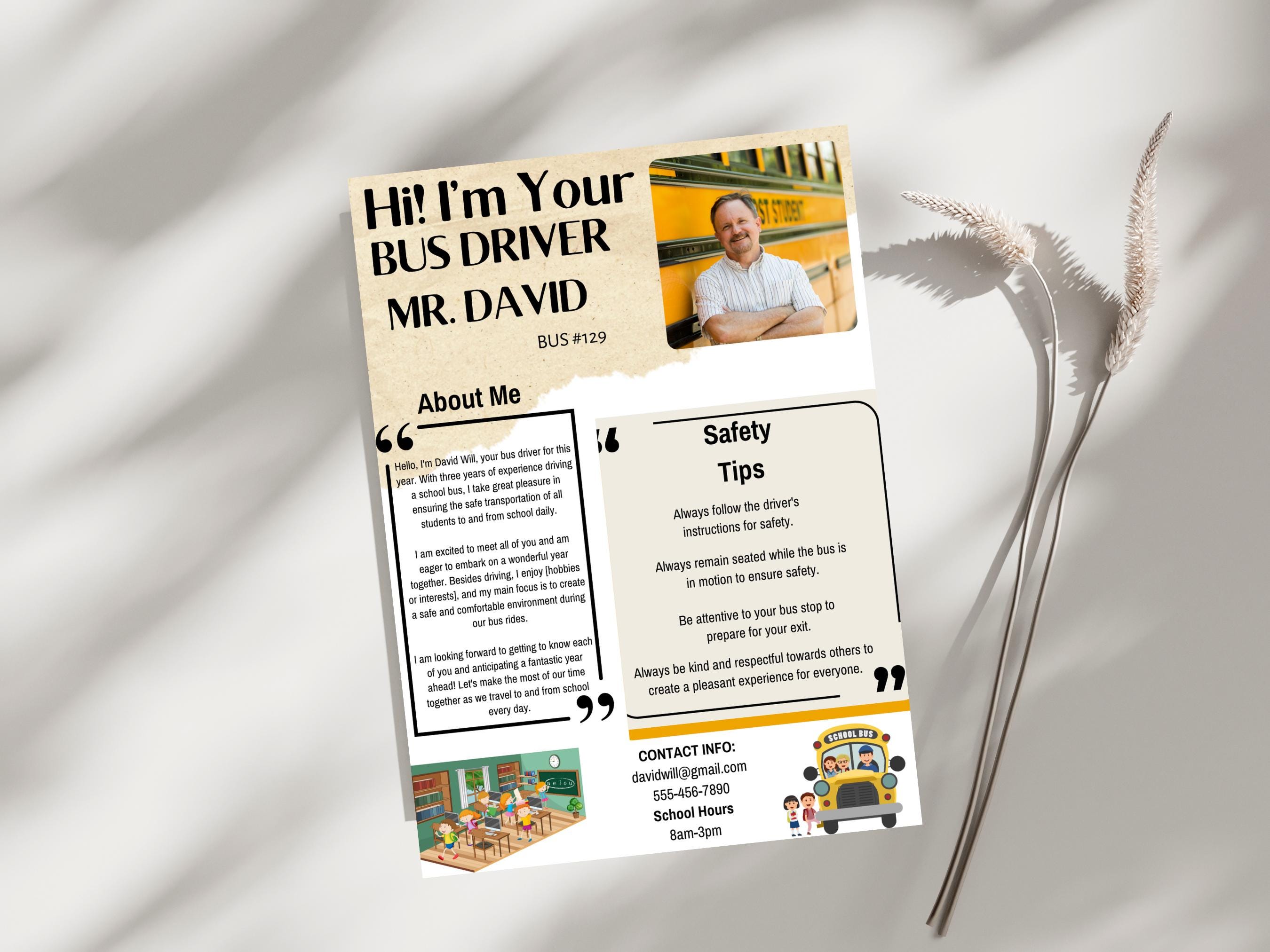Meet the Bus Driver Editable Template, Back to School Letter to ...