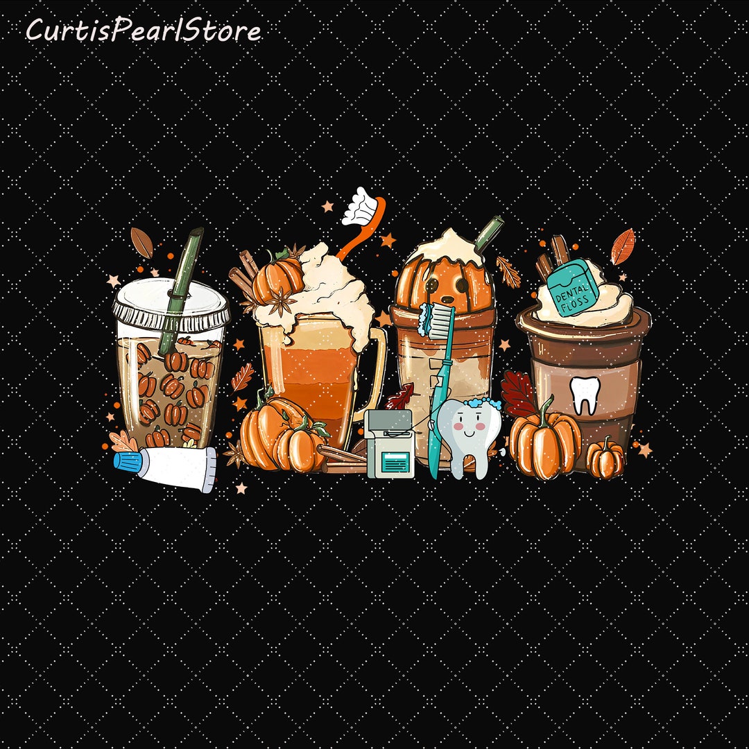 Dental Fall Coffee Png, Halloween Png, Coffee Halloween Png, Dental ...