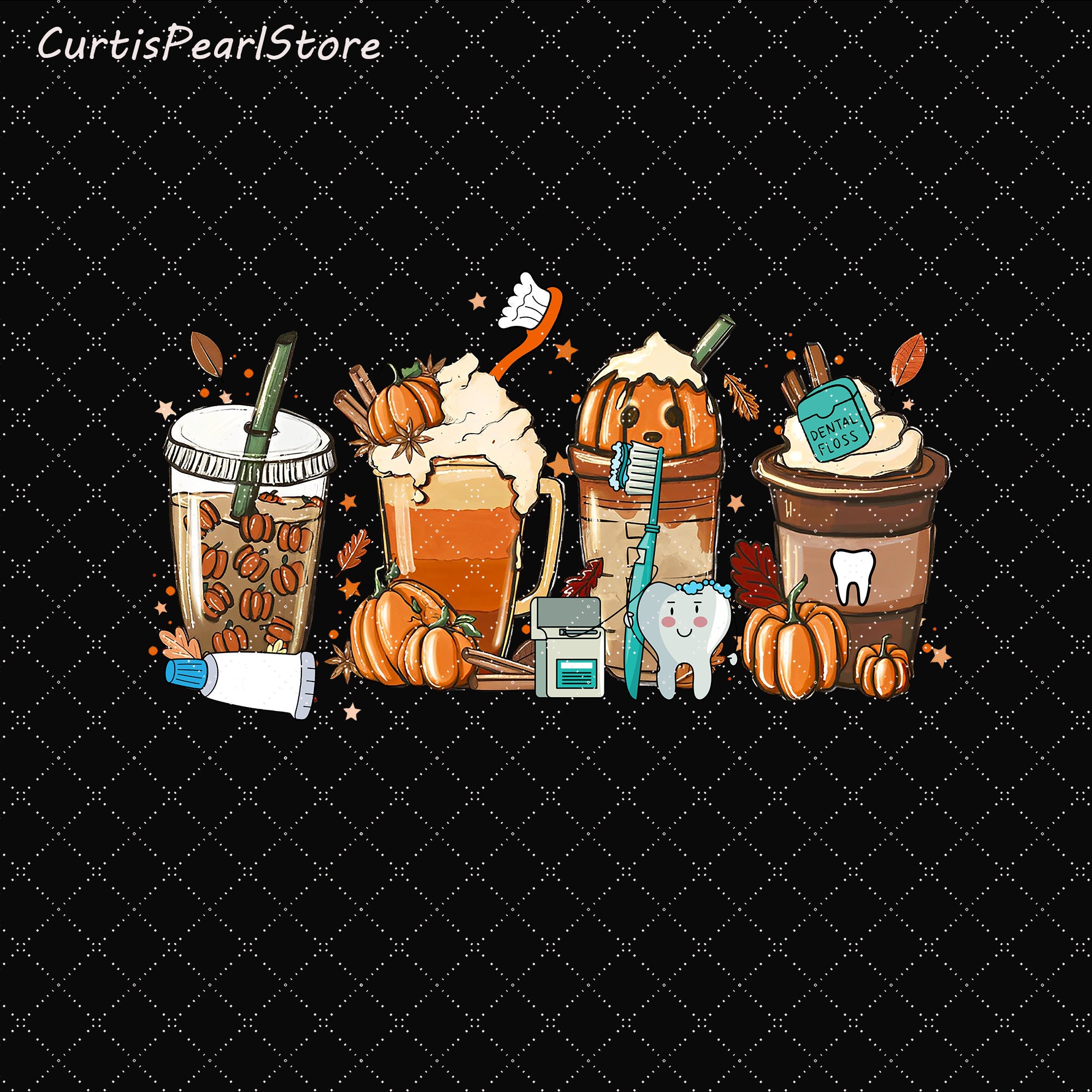 Dental Fall Coffee Png, Halloween Png, Coffee Halloween Png, Dental ...