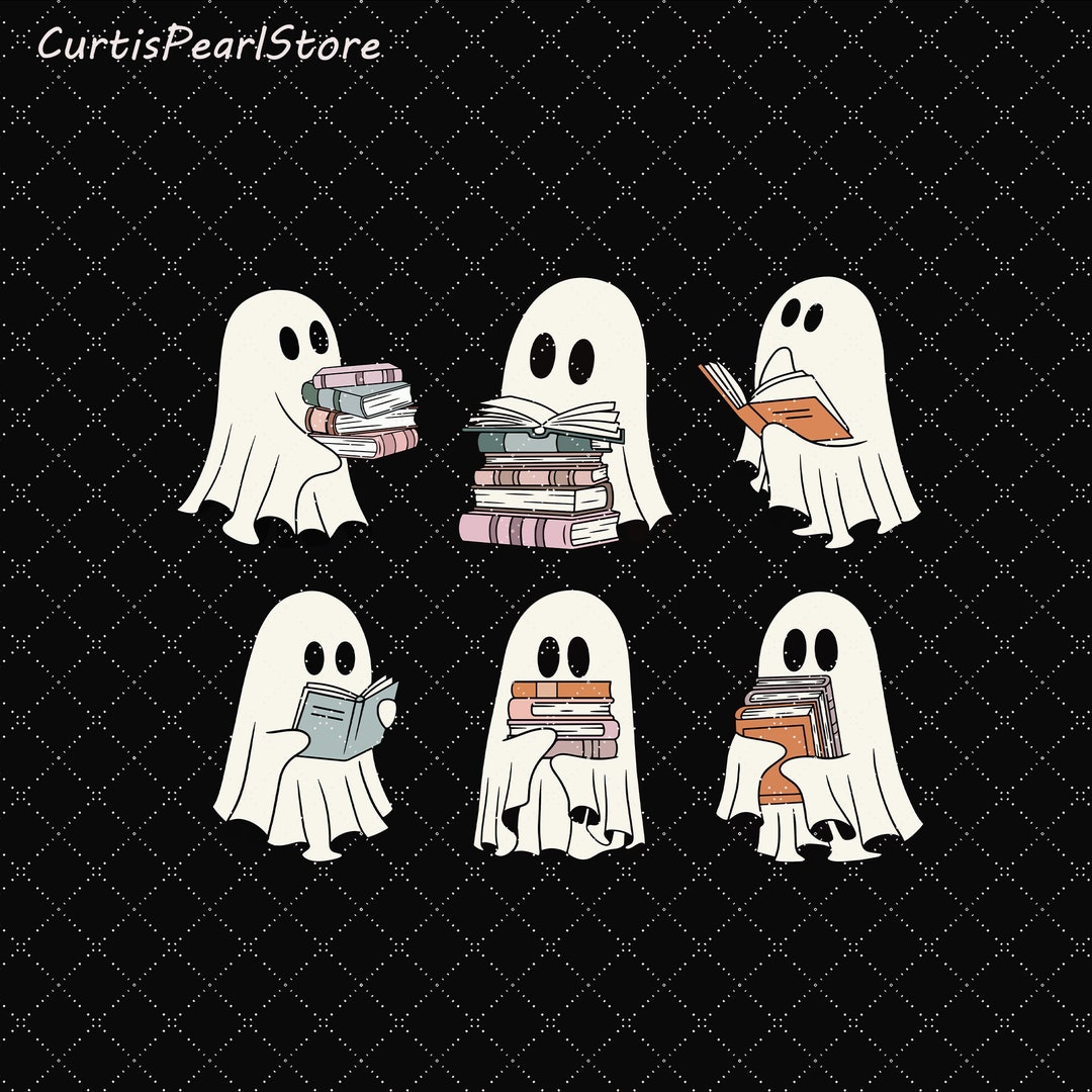 Ghost Reading Books Halloween Png, Bookish Png, Halloween Teacher Gift ...