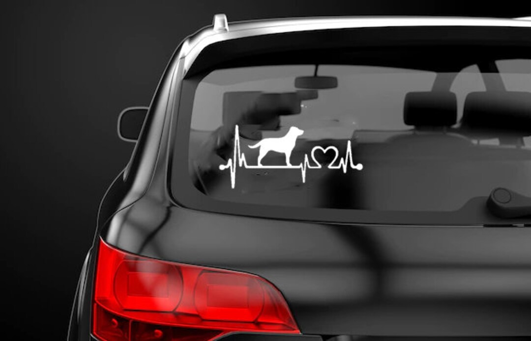 Labrador Heartbeat Decal Sticker Label Lab Lover Decal Dog Lover Label ...