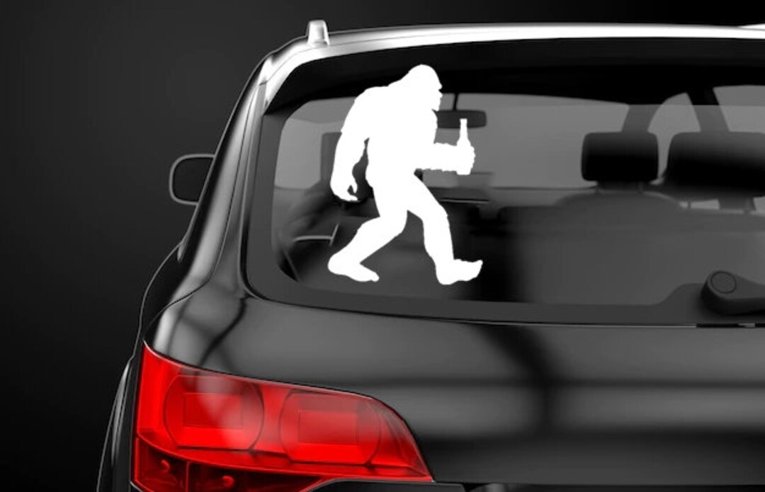 Bigfoot Holding Bottle Vinyl Sticker Decal Label Yeti Decal Sasquatch ...