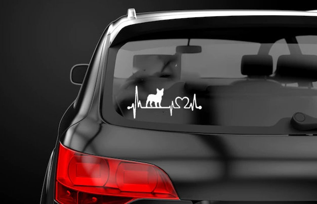French Bulldog Heartbeat Decal Sticker Label French Bulldog Lover Decal ...