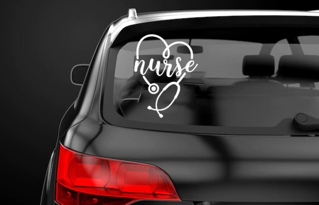 Nurse Stethoscope Heart Sticker Nurse Love Decal RN Label Registered ...