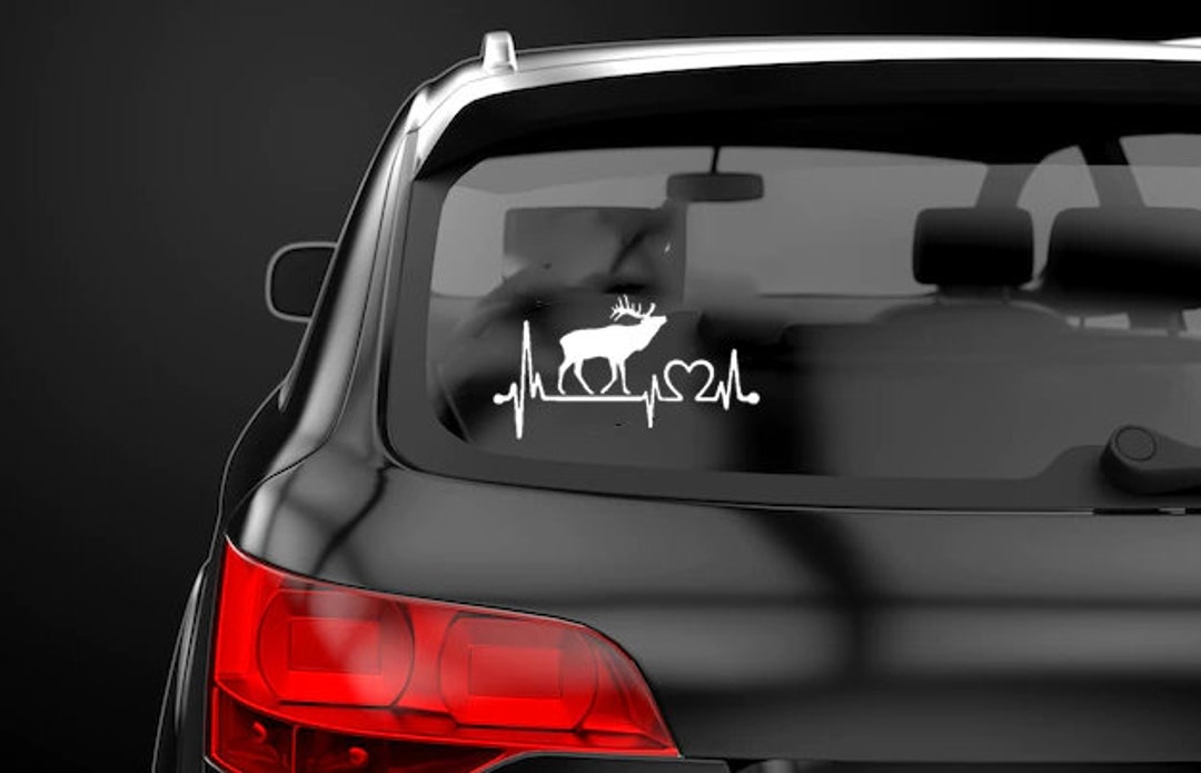 Elk Heartbeat Sticker Decal Label Elk Lover Sticker Elk Hunter Label ...