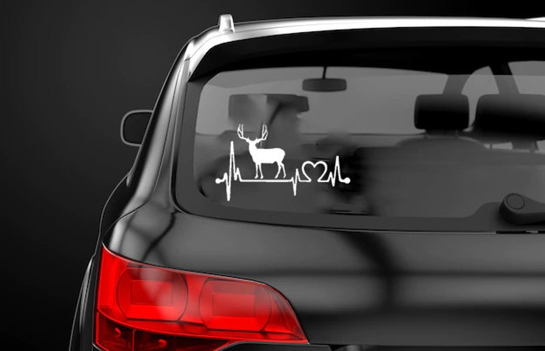 Deer Mule Heartbeat Sticker Decal Label Deer Lover Sticker Deer Hunter ...