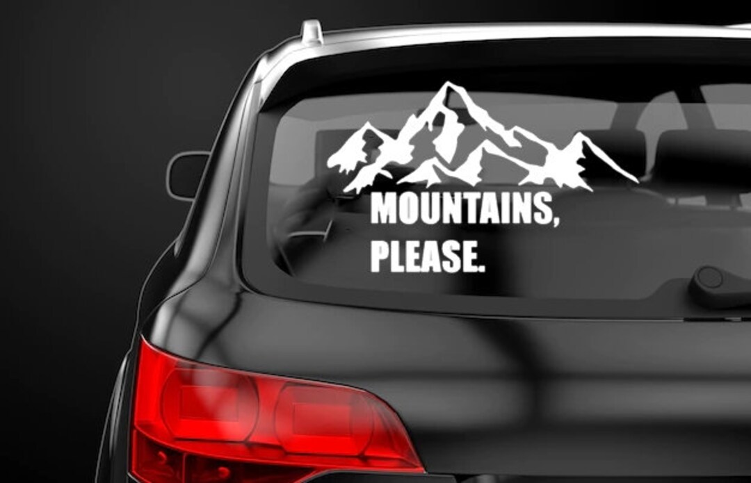 Mountains Please Sticker Decal Label Outdoors Sticker Camping Decal ...