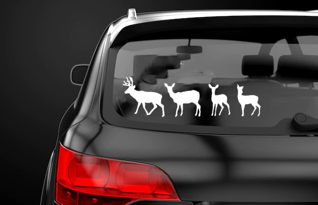 Deer Family Decal Sticker Label Family Window Sticker Doe Buck Label ...
