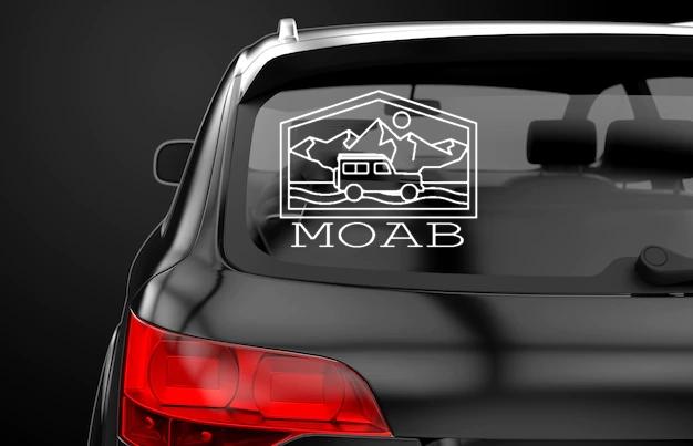 Moab Sticker Moab Label Moab Decal Jeep Sticker off Road Decal Red Rock ...