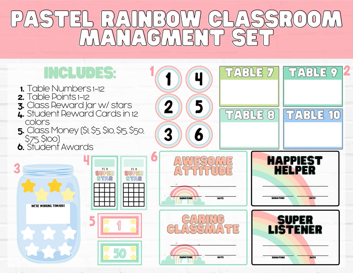 Pastel Rainbow Classroom Decor Bundle - Etsy