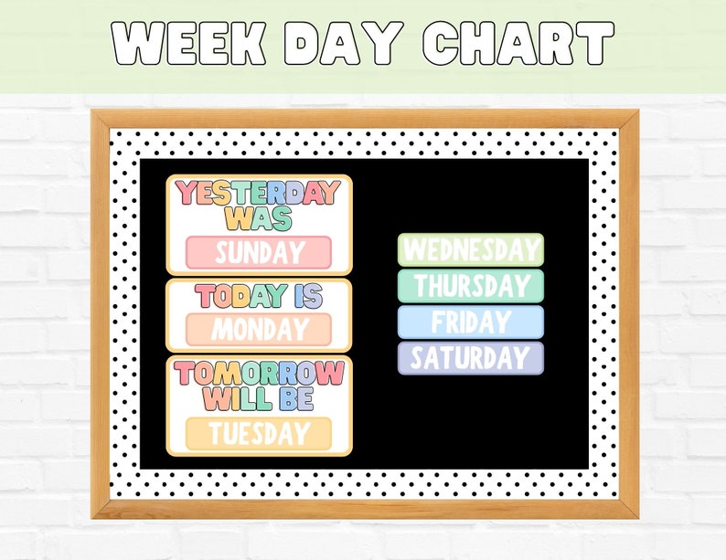 Pastel Rainbow Classroom Week Chart - Etsy