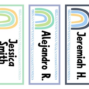 Pastel Rainbow Classroom Desk Name Tags - Etsy
