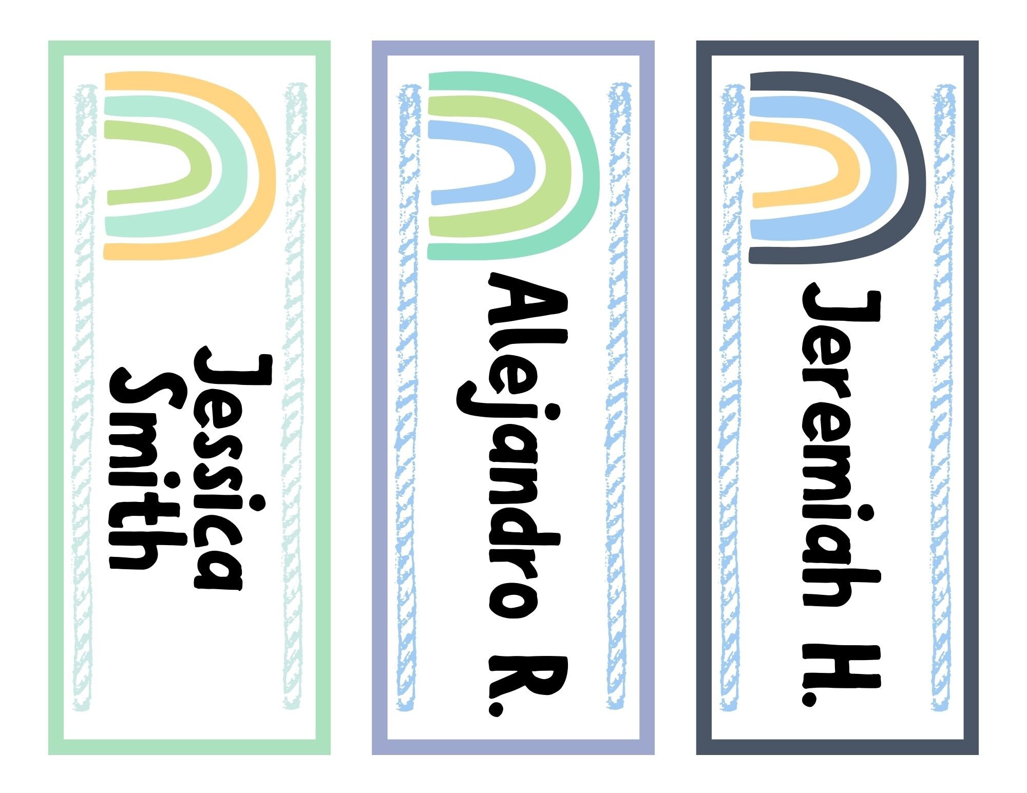 Pastel Rainbow Classroom Desk Name Tags - Etsy