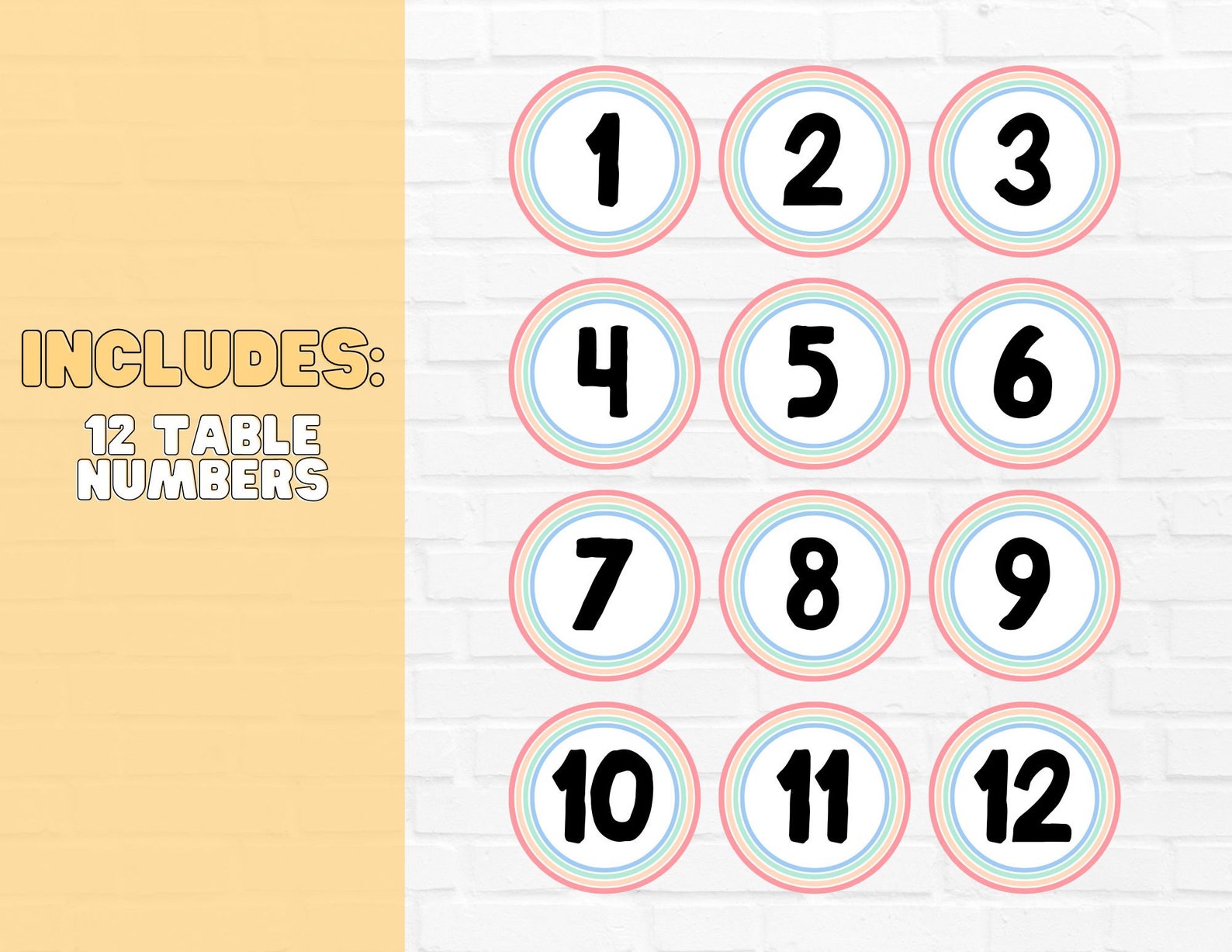 Pastel Rainbow Classroom Table Numbers - Etsy
