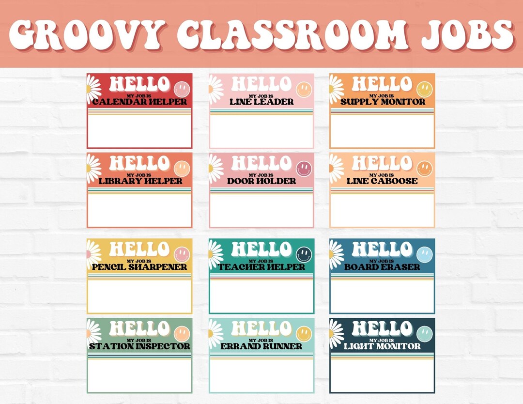 Groovy Classroom Jobs - Etsy