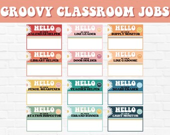 Y2K Checkered Chick CLASSROOM JOBS | Groovy Decor | Classroom Job ...