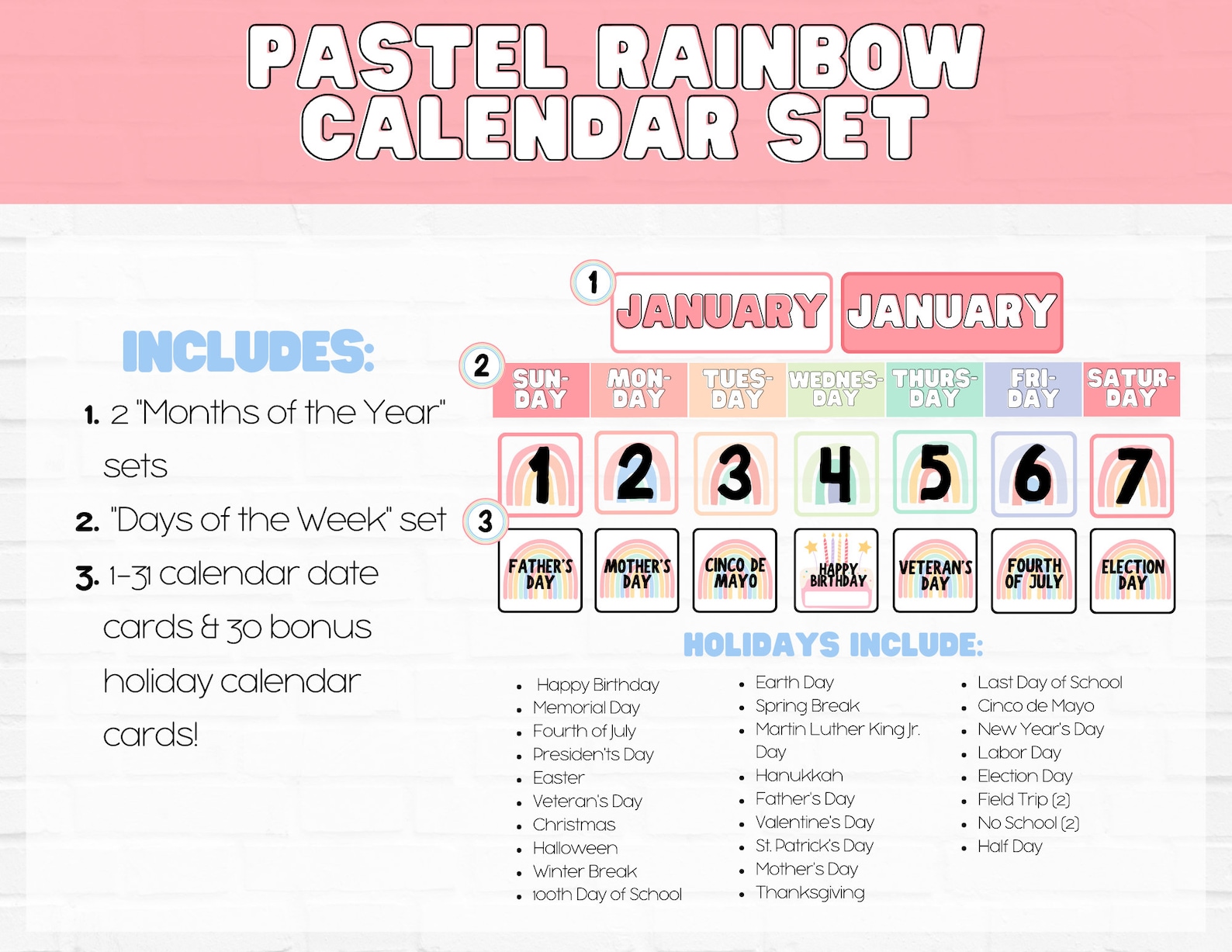 Pastel Rainbow Classroom Decor Bundle - Etsy