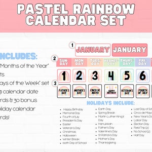 Pastel Rainbow Classroom Decor Bundle - Etsy