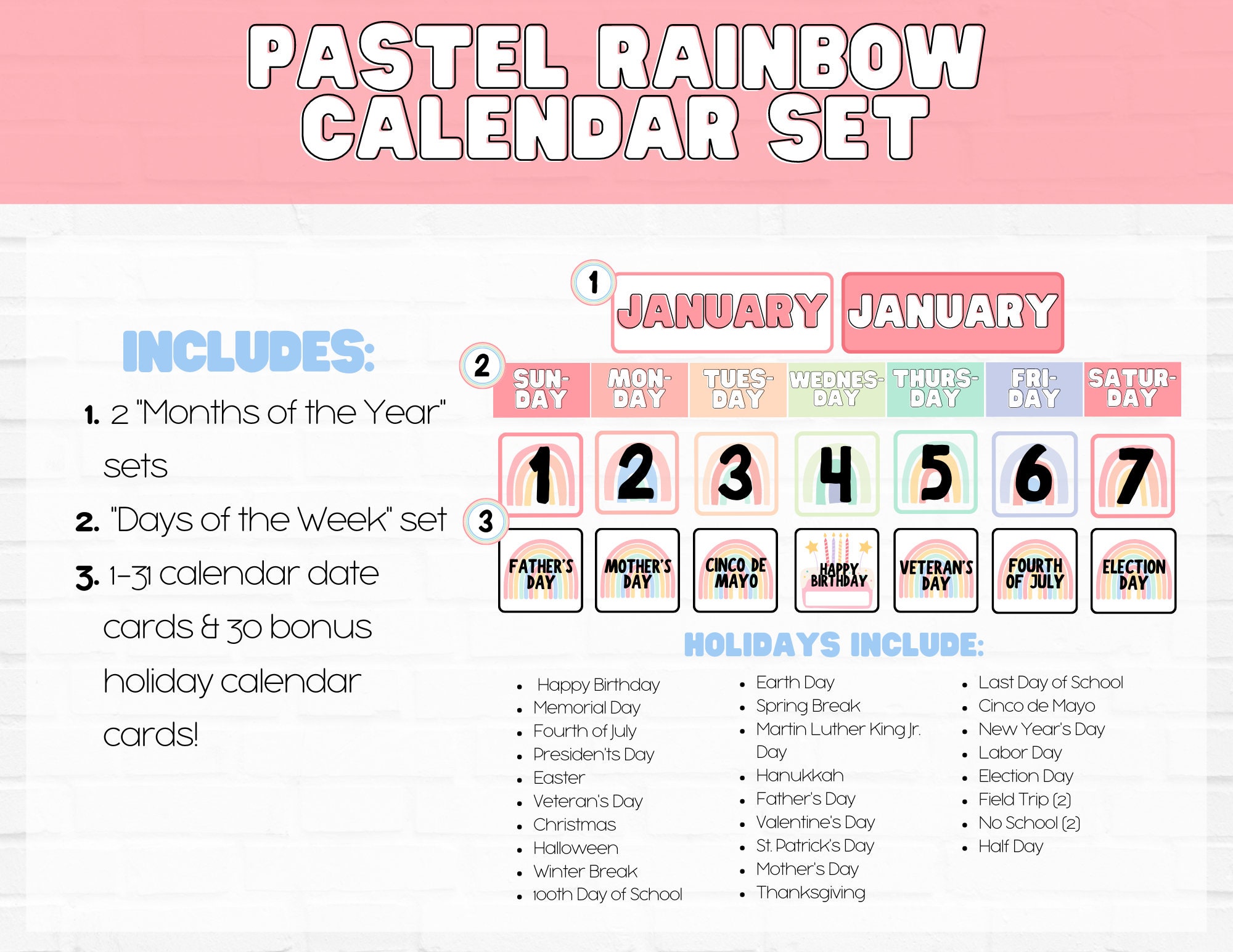 Pastel Rainbow Classroom Decor Bundle - Etsy