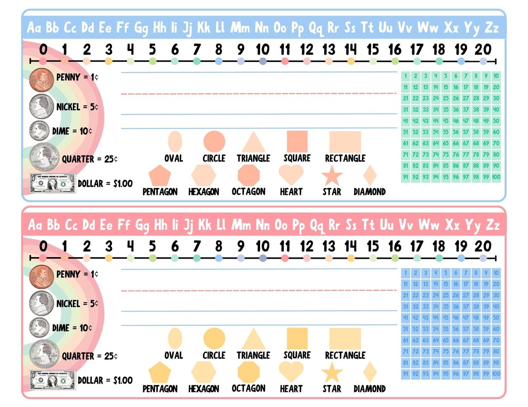 Pastel Rainbow Classroom Desk Name Tags - Etsy