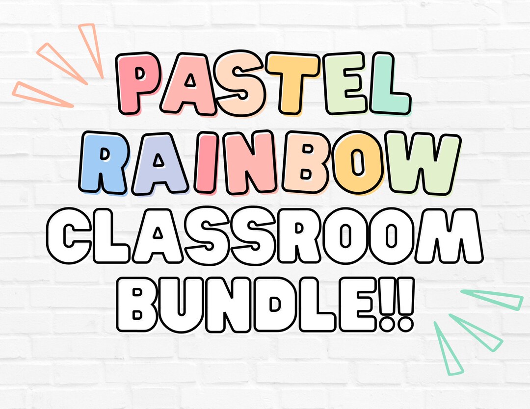 Pastel Rainbow Classroom Decor Bundle - Etsy