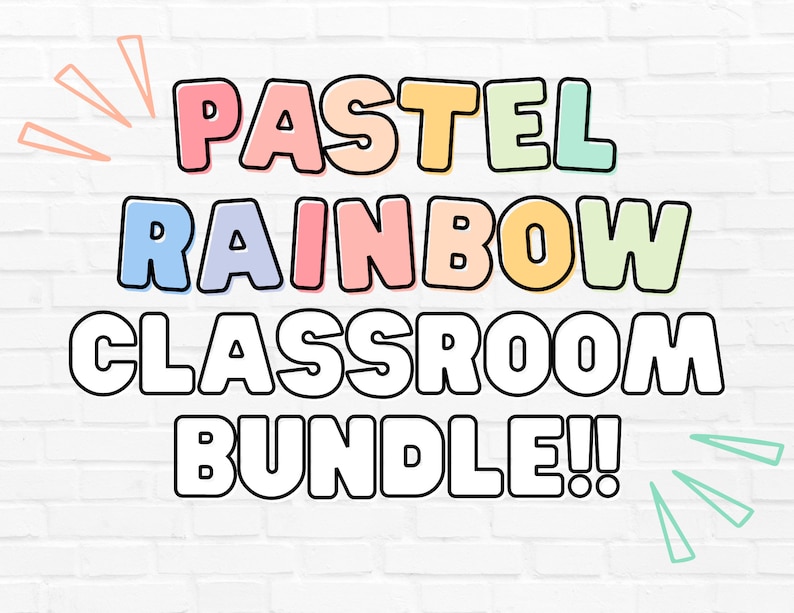 Pastel Rainbow Classroom Decor Bundle - Etsy