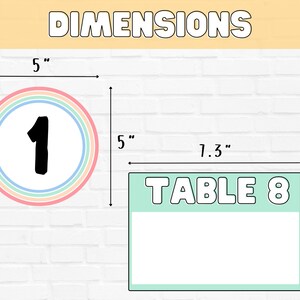 Pastel Rainbow Classroom Table Numbers - Etsy