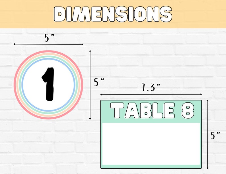 Pastel Rainbow Classroom Table Numbers - Etsy