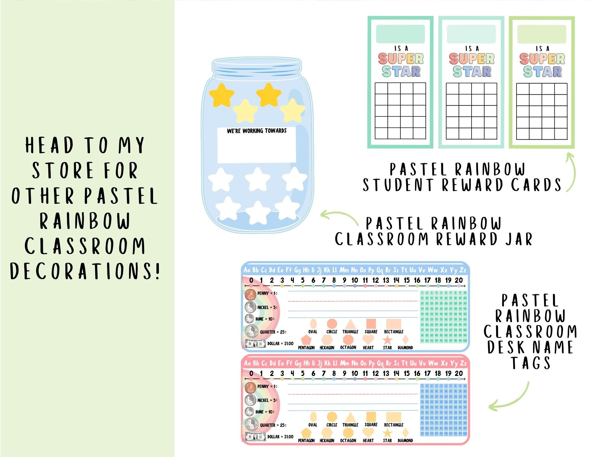Pastel Rainbow Classroom Week Chart - Etsy
