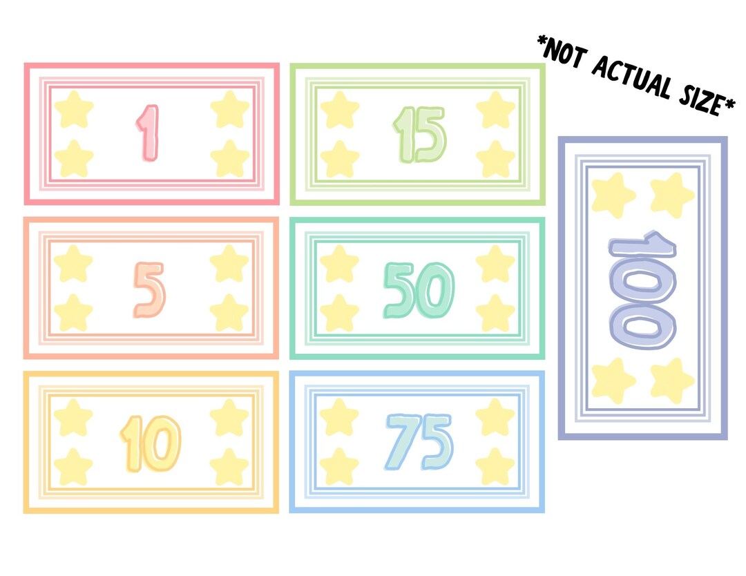 Pastel Rainbow Classroom Money - Etsy