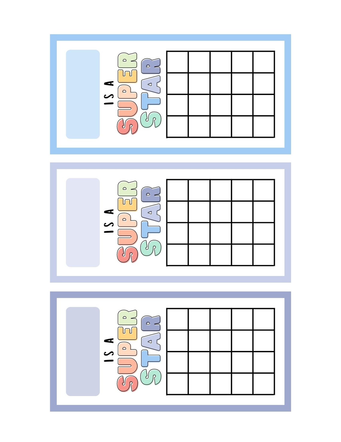 Pastel Rainbow Student Reward Cards - Etsy