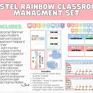 Pastel Rainbow Classroom Decor Bundle - Etsy