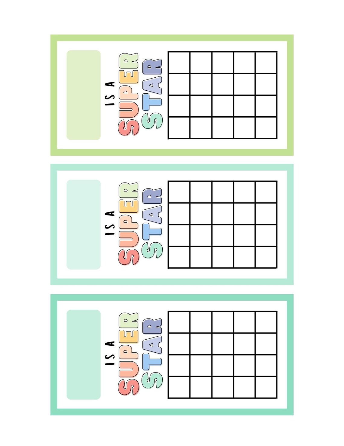 Pastel Rainbow Student Reward Cards - Etsy