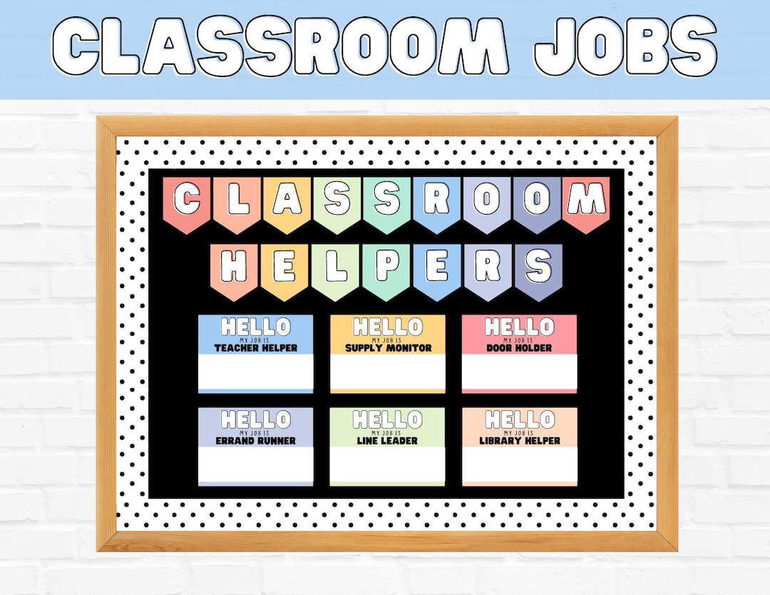 Pastel Rainbow Classroom Jobs - Etsy