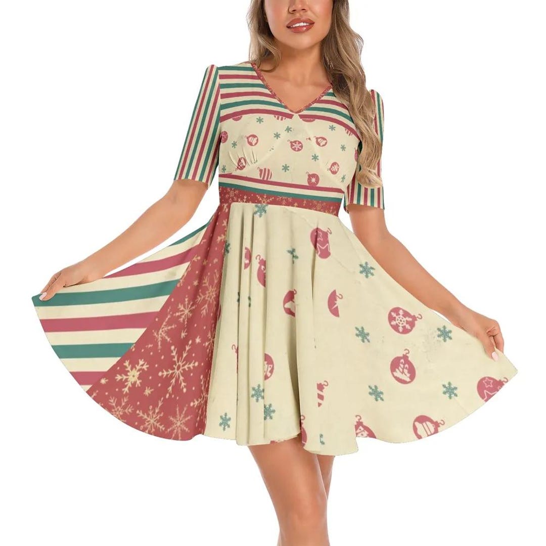 The LIMITED EDITION Womens Retro Flared Christmas Ornament Dress by ...