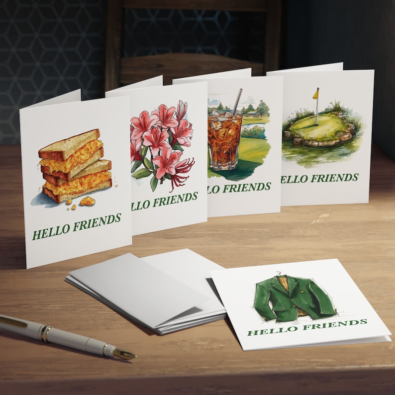 The Masters Golf Tournament Themed Multi-design Greeting Cards 5-pack ...